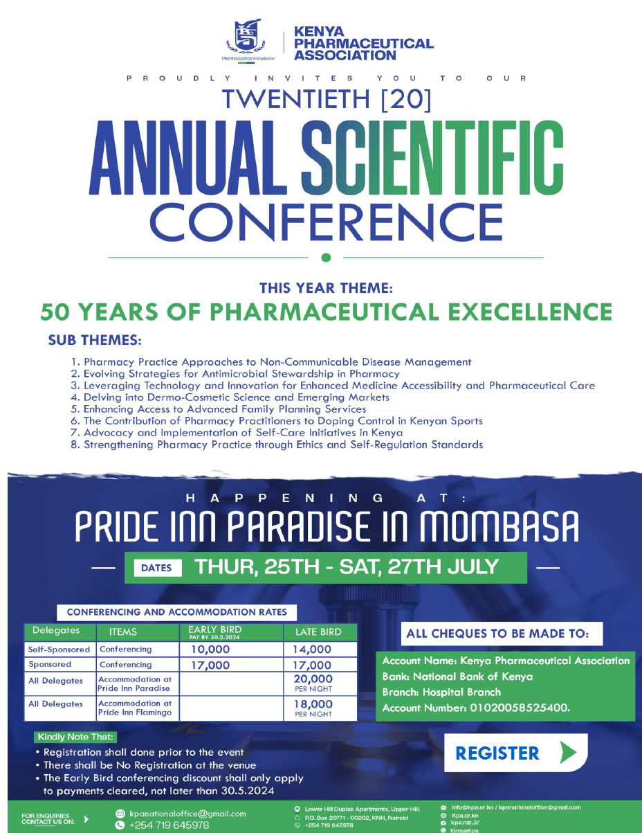The 20th Annual Scientific Conference 2024 | Kenya Pharmaceutical ...